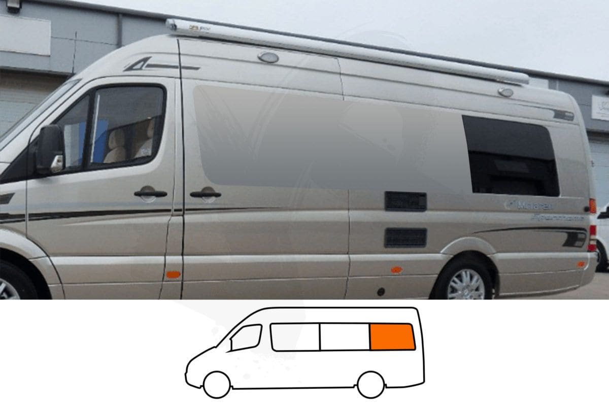 Mercedes Sprinter (LWB/XLWB) N/S Rear Fixed Window In Privacy Tint ...