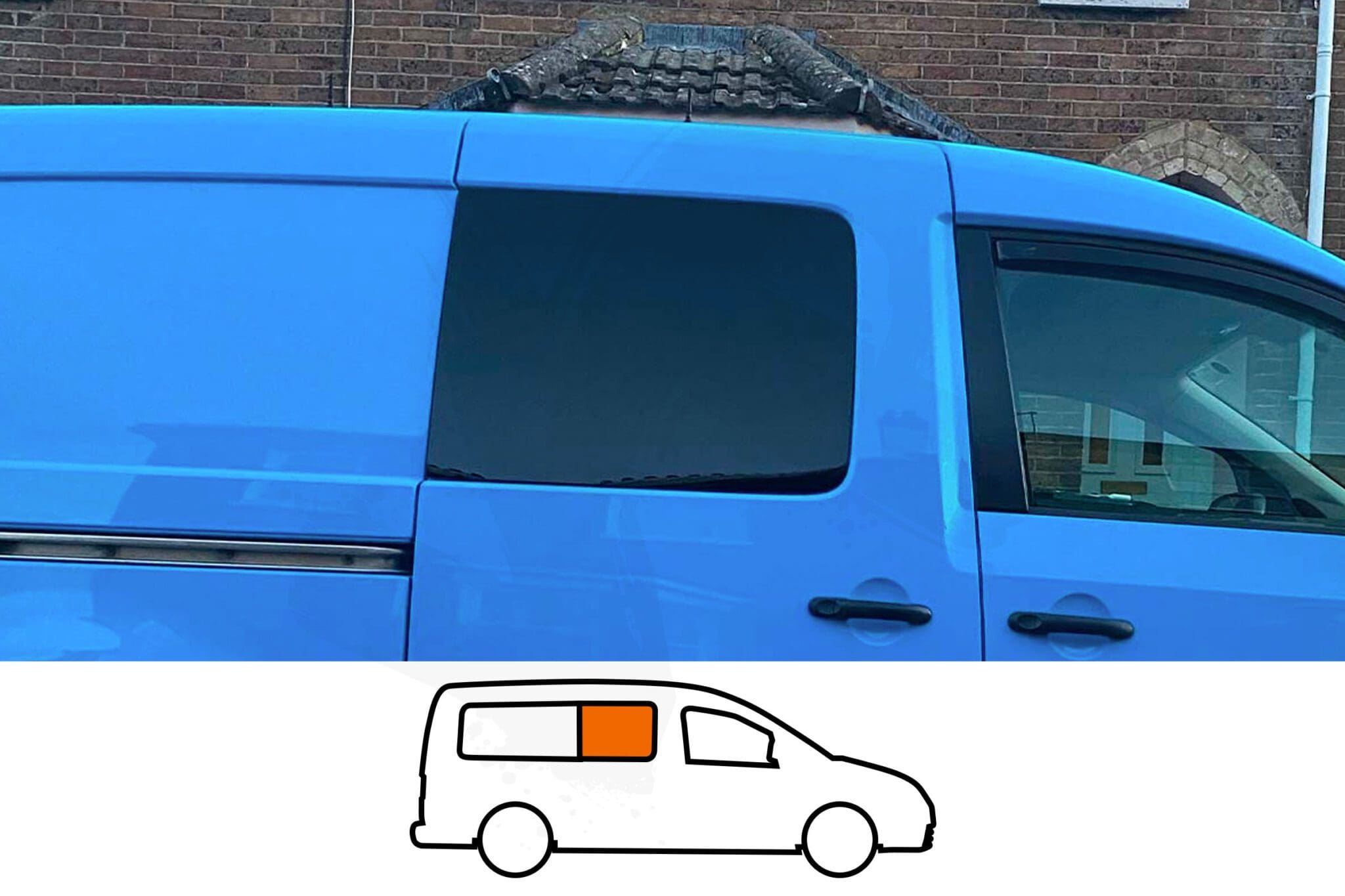 VW Caddy Maxi O/S Front Fixed Window In Privacy Tint - VanPimps