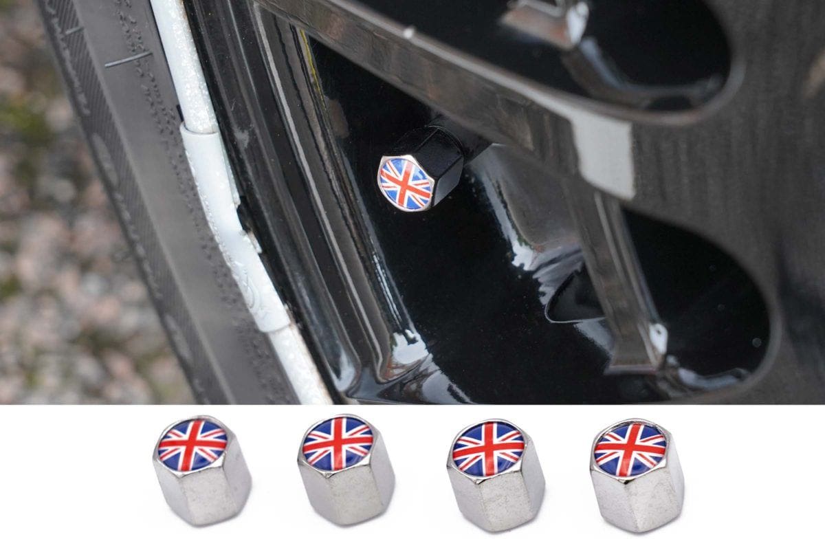 Union Jack Chrome Dust Caps x4 - VanPimps