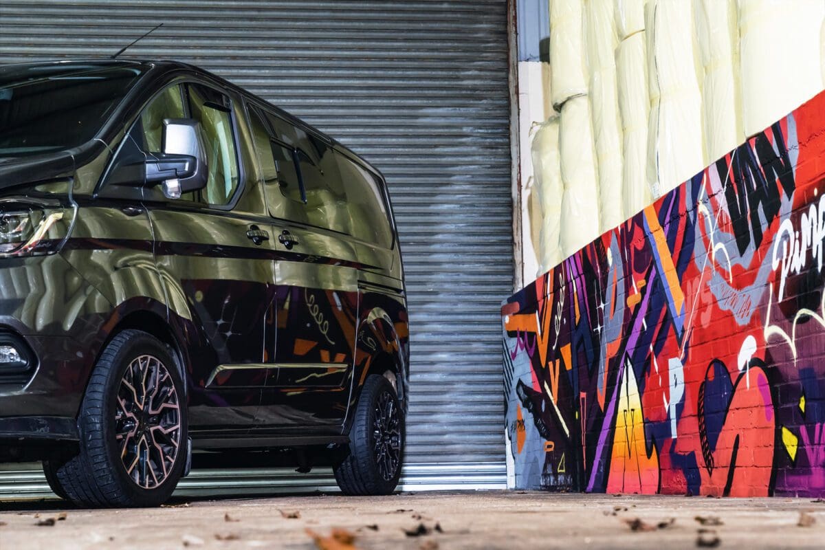 Ford Transit Custom Matt Black Trapezoid Sidebars SWB - VanPimps